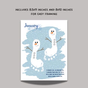 January Handprint Footprint Crafts Printable, DIY Art Kids Preschool ...