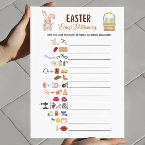 Easter Emoji Pictionary Printable, Easter Party Game for Kids, Easter ...