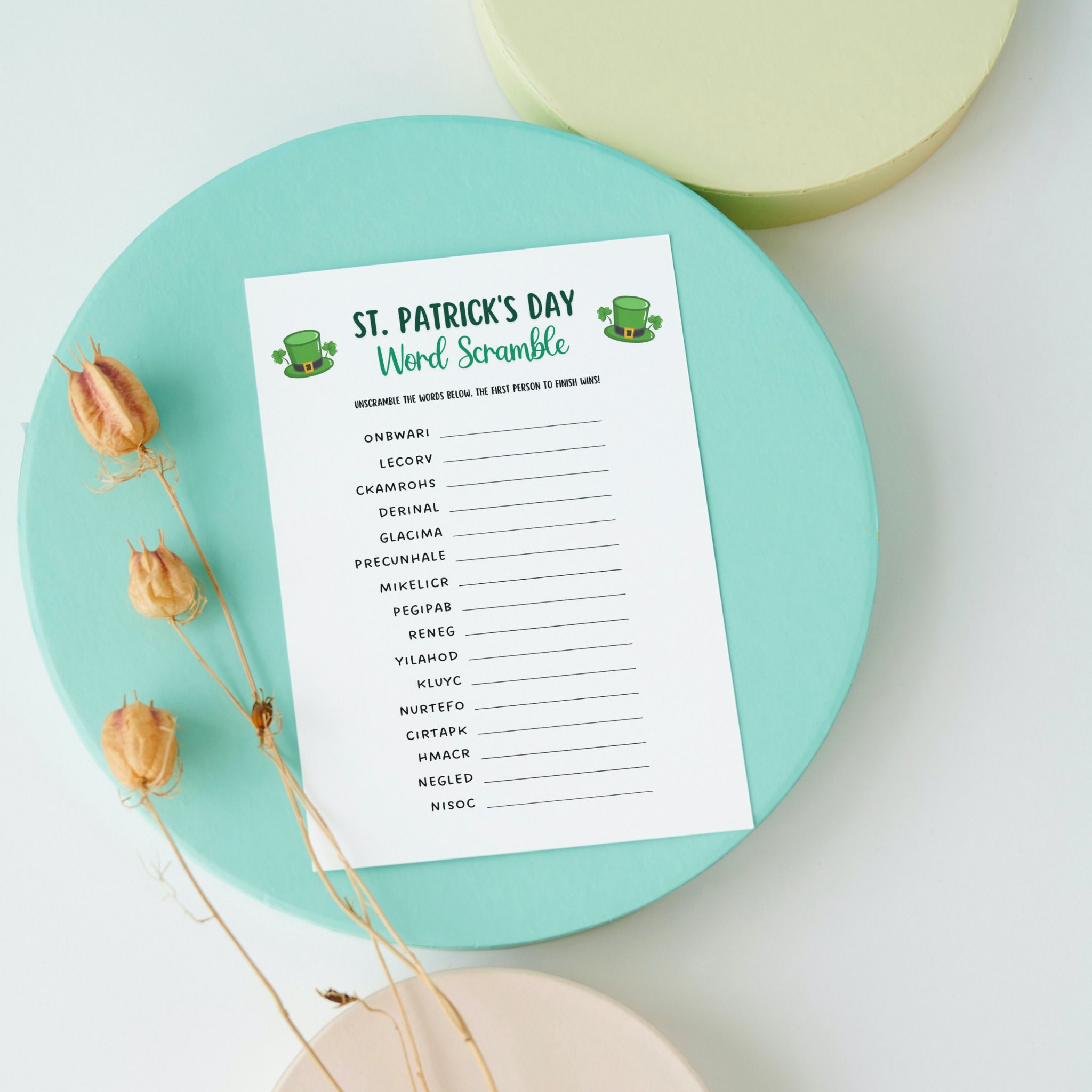 St Patricks Day Word Scramble Game Printable, St. Pattys Day Unscramble ...