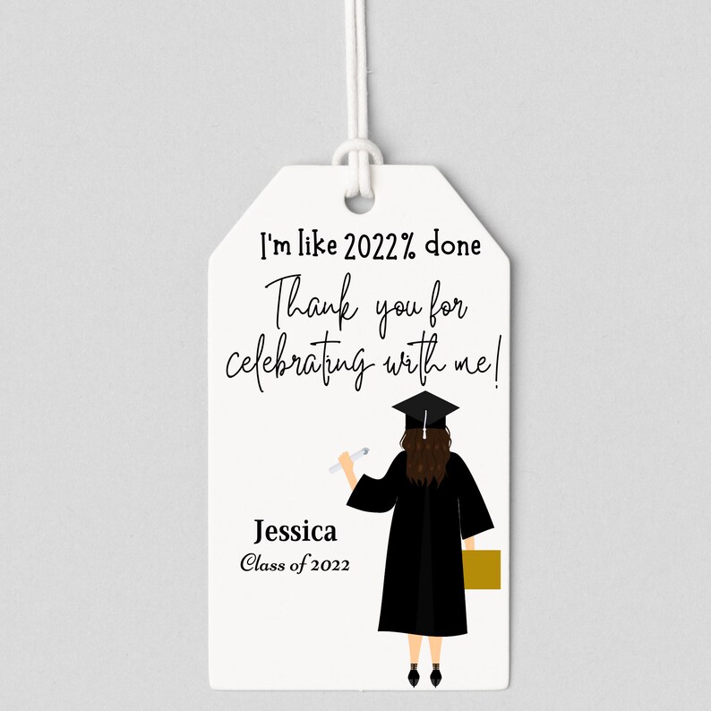 Custom Graduation Thank You Tags Class of 2022 Favors - Etsy