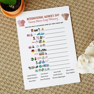 International Womens Day Famous Women Emoji Pictionary Game Printable ...