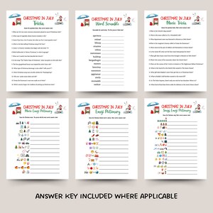 Christmas in July Games Bundle Printable, Family Activity, Office Party ...
