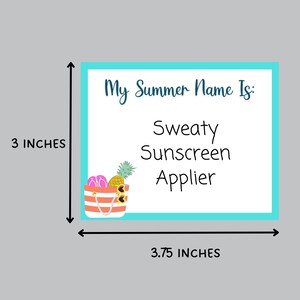 What’s Your Summer Name Game Printable, Pool Party Games, Summer Camp ...