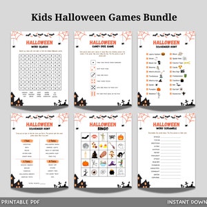 Halloween Games Bundle Kids Printable, Halloween Party Games, Scavenger ...