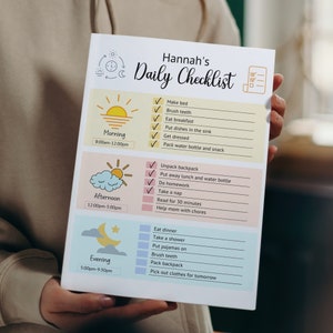 Daily Checklist Chore Chart Kids, Daily Routine Printable, Kids to Do ...