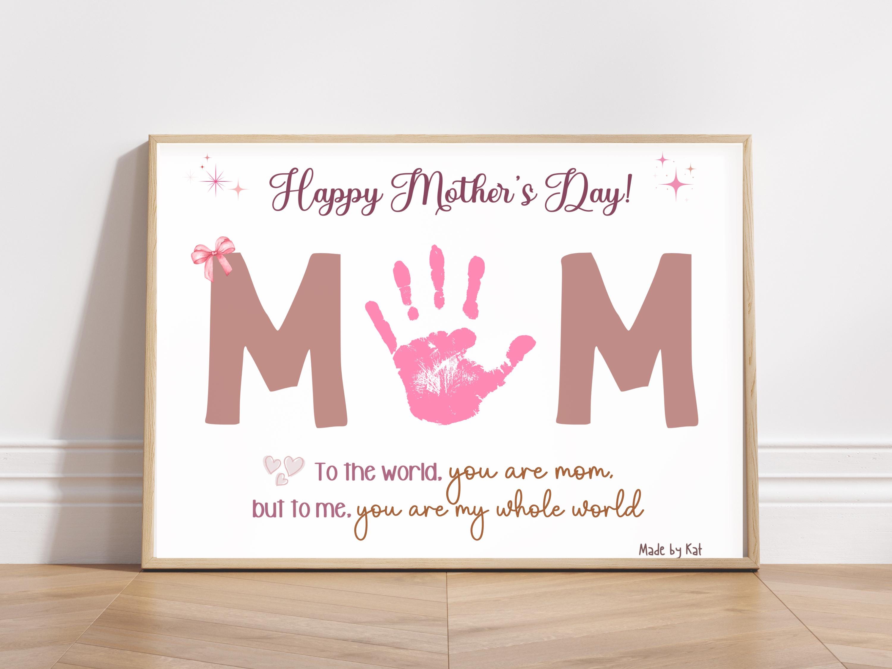 Mom Handprint Craft for Kids Printable, Mothers Day Mommy DIY Hand Wall ...