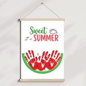 Watermelon Summer Handprint Craft Printable, DIY Art Project for Kids ...