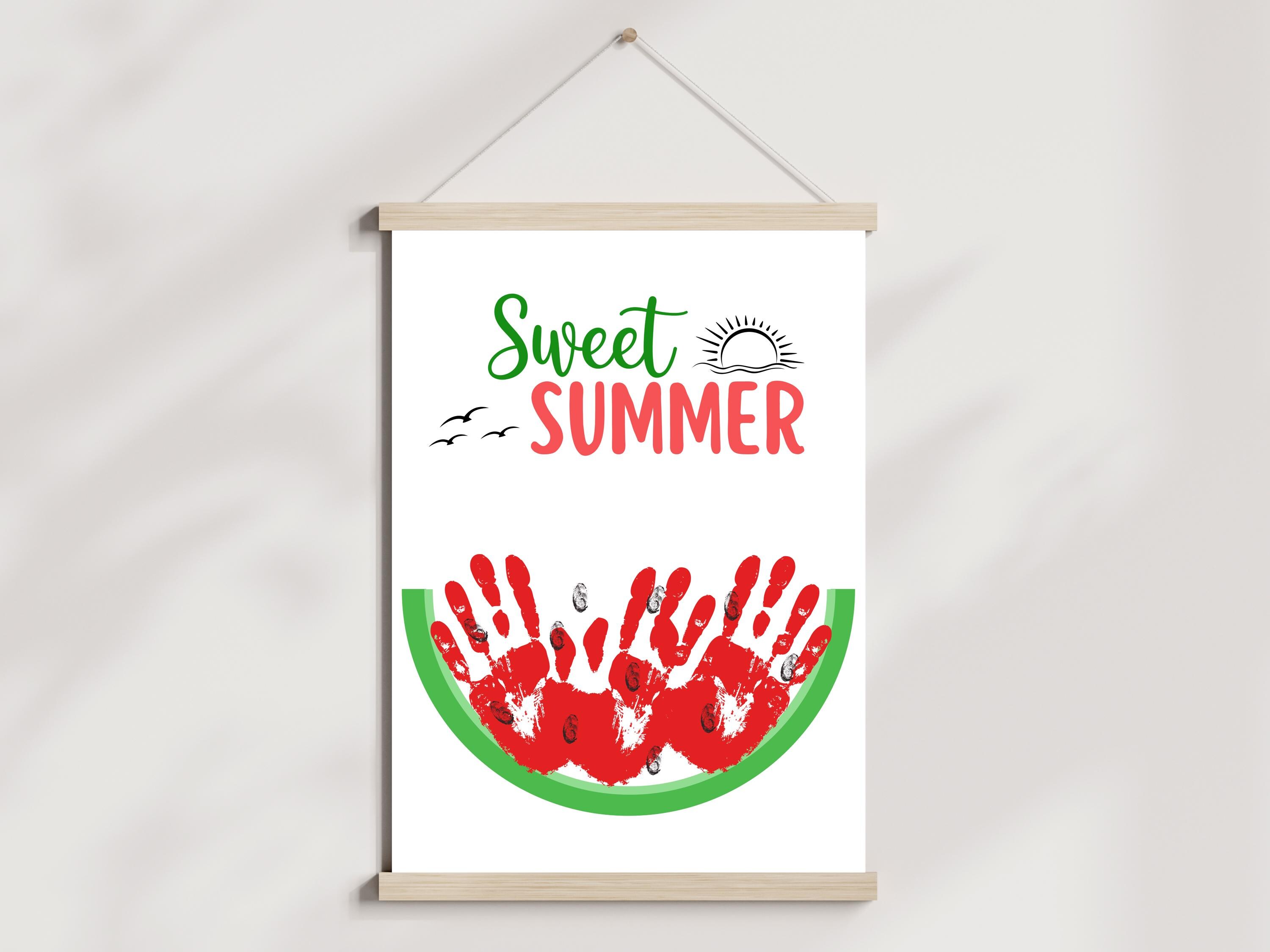 Watermelon Summer Handprint Craft Printable, DIY Art Project for Kids ...