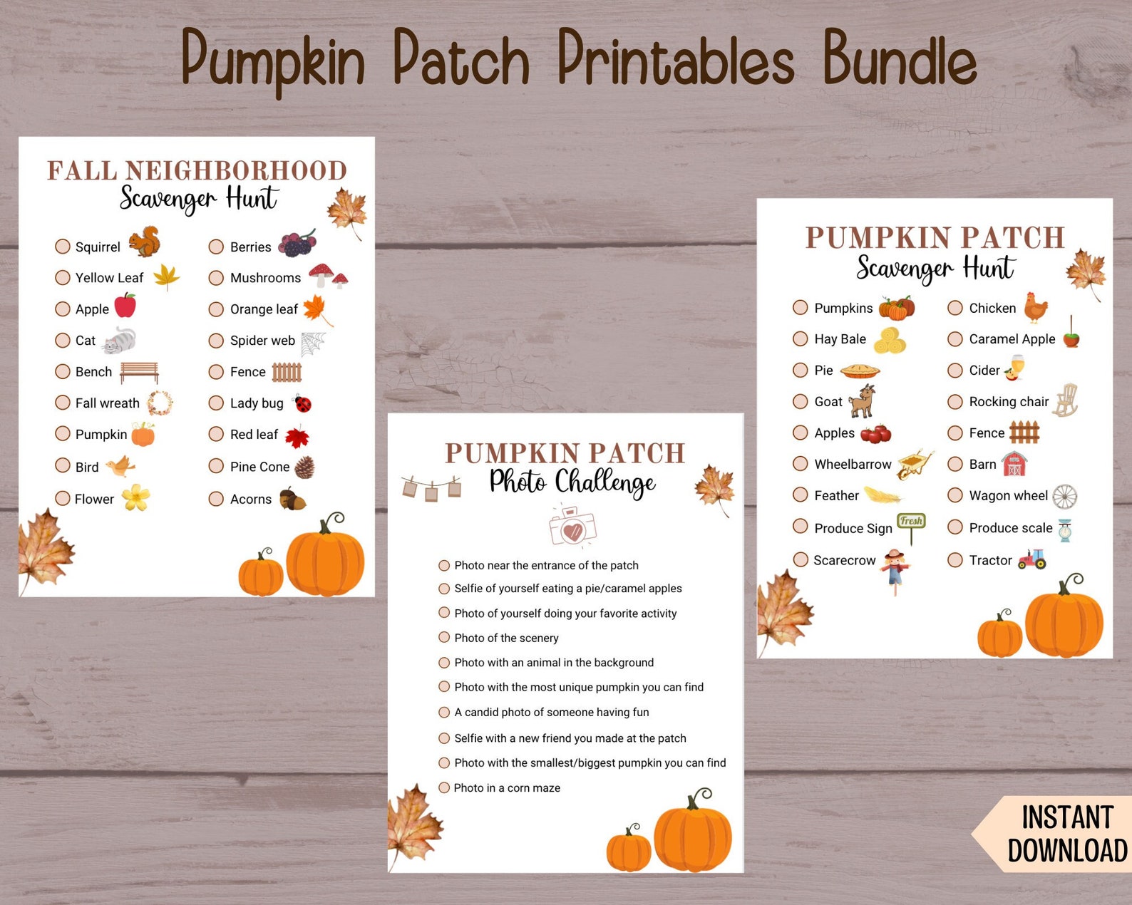 Pumpkin Patch Scavenger Hunt Printable Fall Neighborhood - Etsy