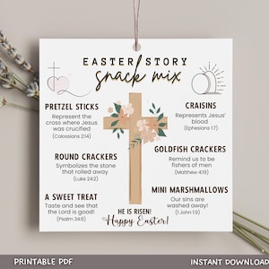 Easter Story Snack Mix Printable Holy Week Treat Basket Gift Tags ...