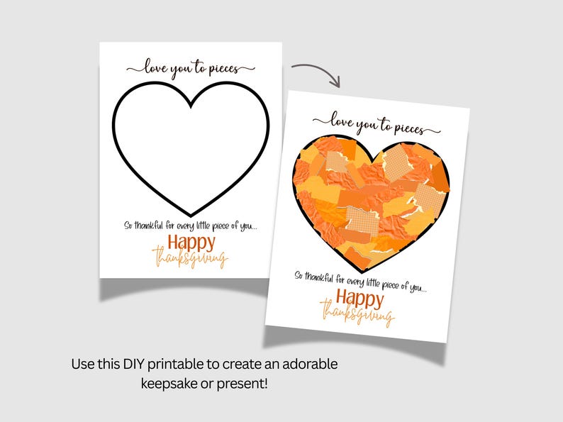 Thanksgiving Torn Paper Craft Printable for Kids, Fall DIY Art Autumn ...