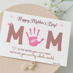 Mothers Day Handprint Craft Bundle for Kids Printable Card Art Activity ...
