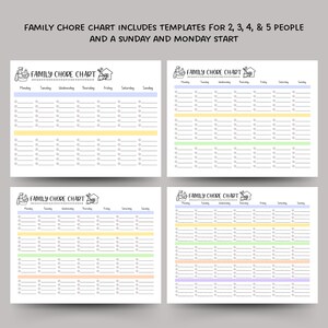 Editable Family Chores Printable, Cleaning Schedule, Digital Planner ...