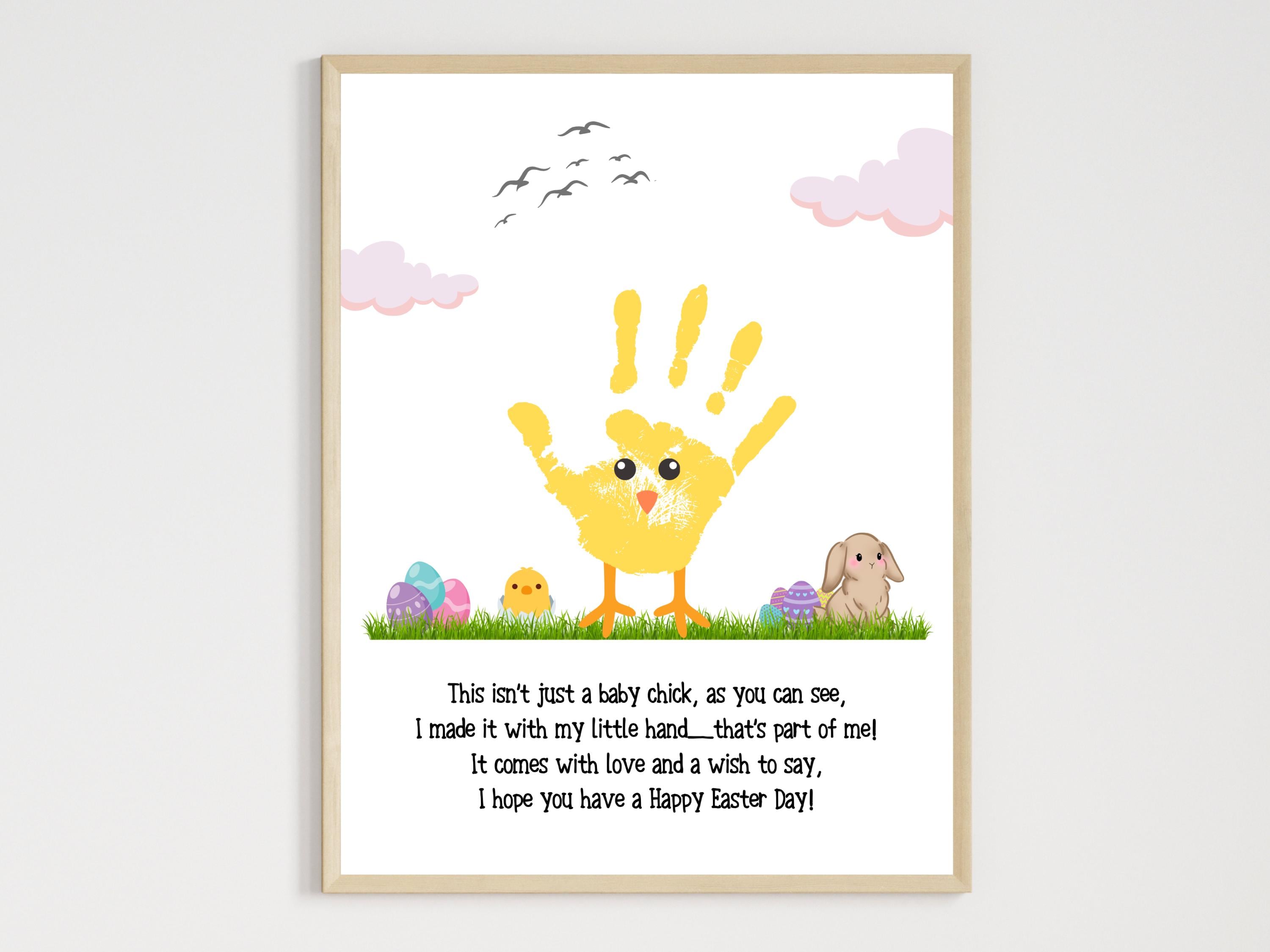Baby Chick Happy Easter Poem Handprint Craft for Kids Printable, DIY ...
