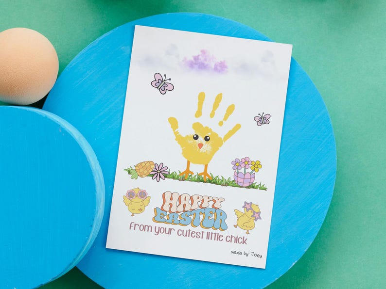 Happy Easter Retro Handprint Craft for Kids Printable, DIY Spring ...