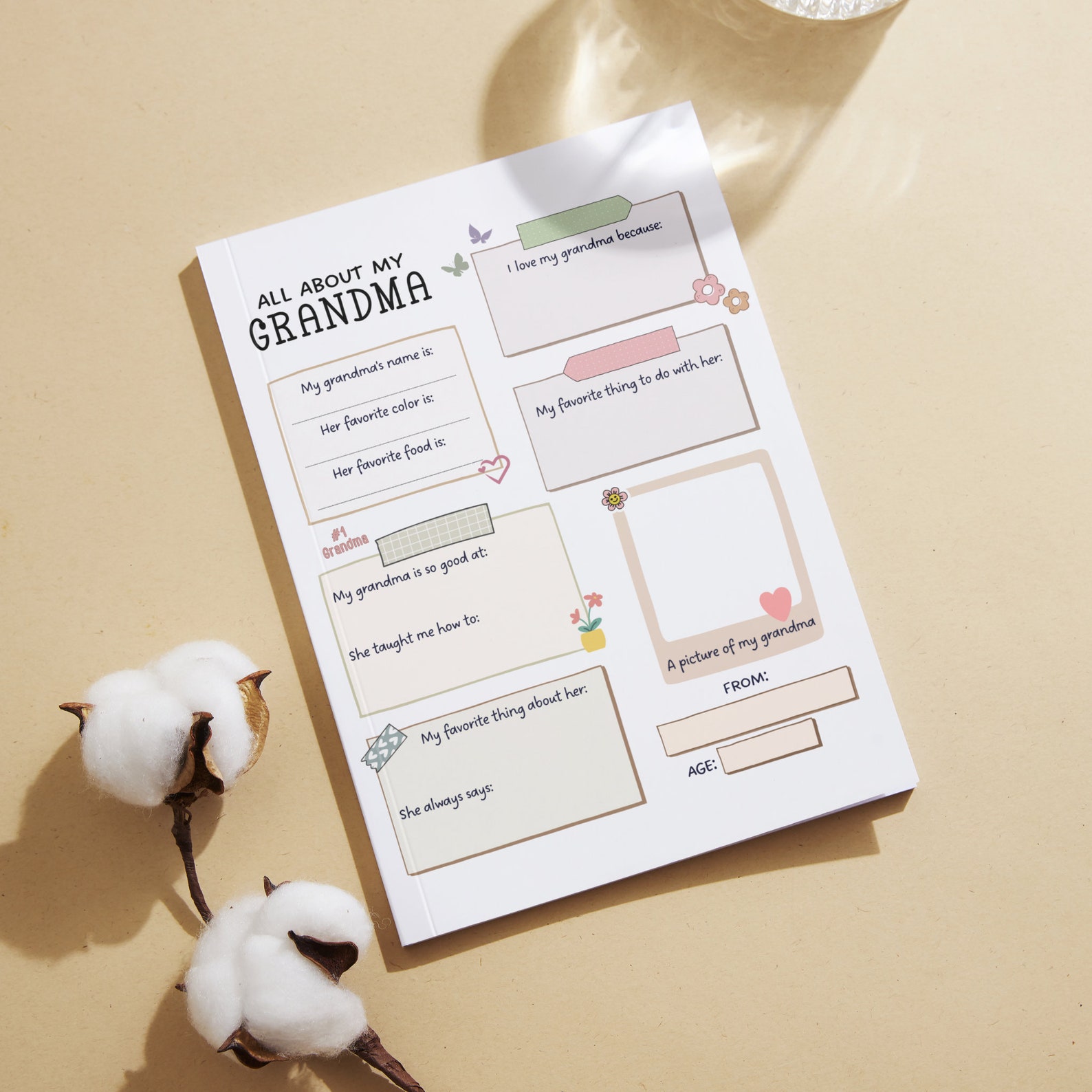 All About My Grandma Survey Printable, All About Nana Questionnaire ...