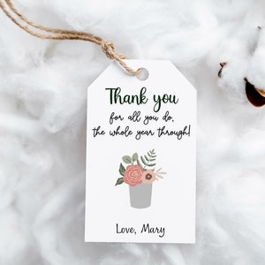 Teacher Appreciation Gift Tags Editable, Printable Custom Thank You ...