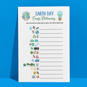 Earth Day Emoji Pictionary Game Printable, Party Game for Kids and ...
