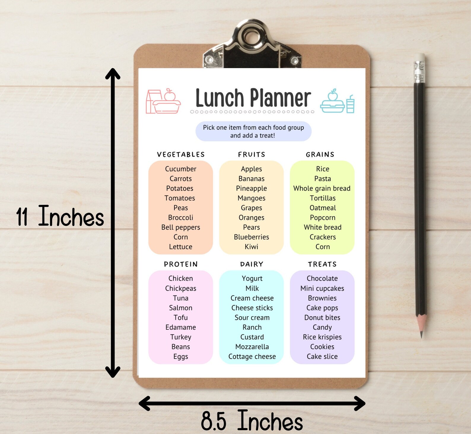 School Lunch Meal Planner Printable Editable Lunch Menu Kids - Etsy