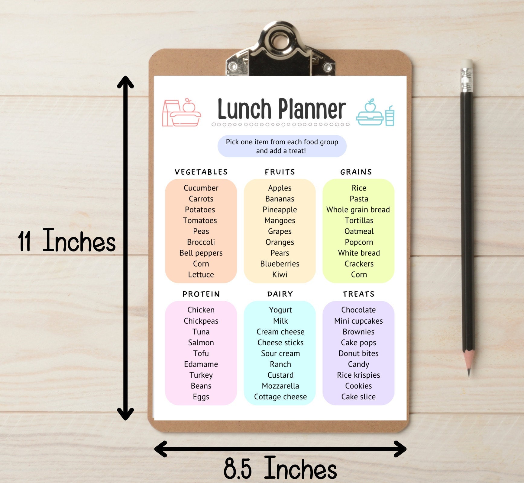School Lunch Meal Planner Printable Editable Lunch Menu Kids - Etsy UK