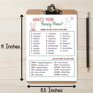Whats Your Bunny Name Printable Easter Bunny Name Game - Etsy