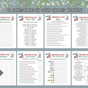 Christmas in July Games Bundle Printable Family Activity - Etsy