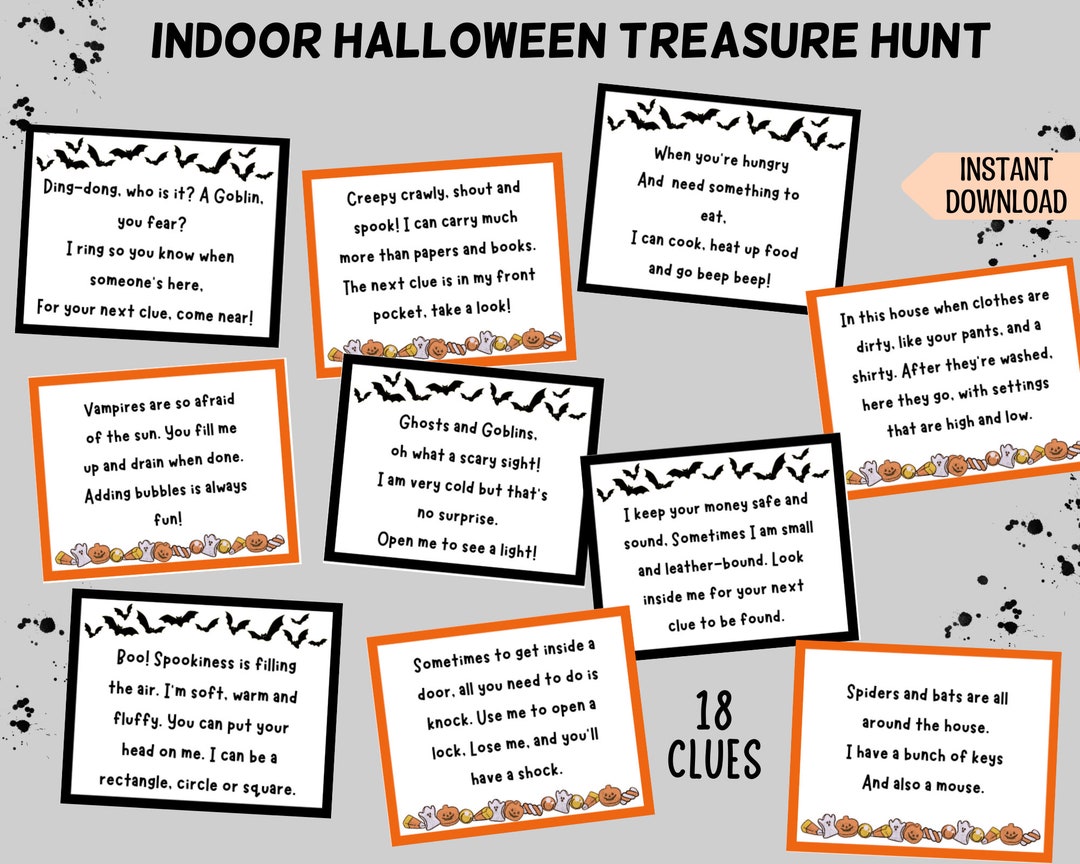 Indoor Halloween Treasure Hunt for Kids Halloween Scavenger - Etsy
