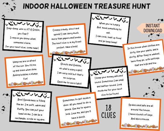 Indoor Halloween Treasure Hunt for Kids Halloween Scavenger - Etsy