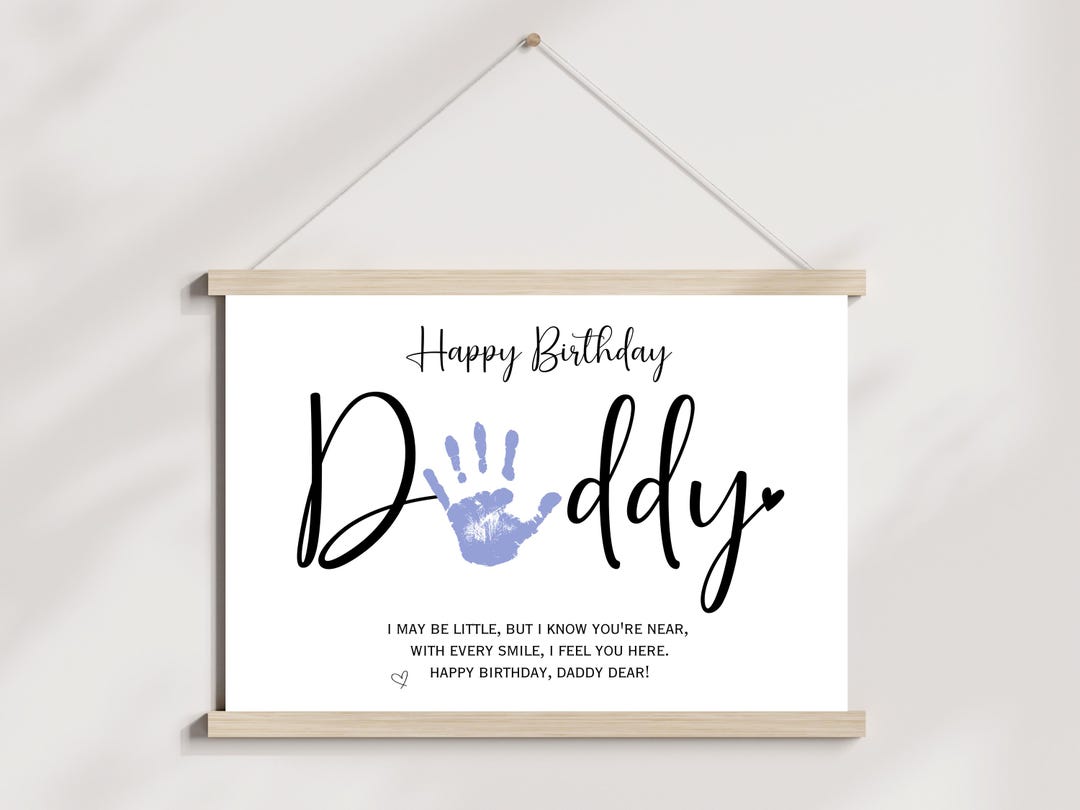Happy Birthday Daddy Card Printable, DIY Gift for Dad From Kids Baby ...