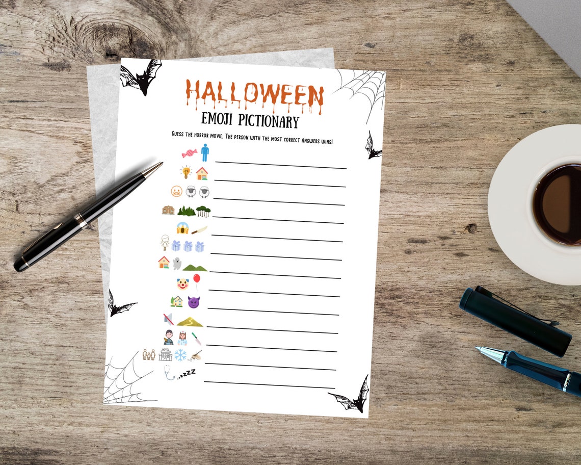 Halloween Emoji Game Printable Emoji Pictionary Party Game - Etsy
