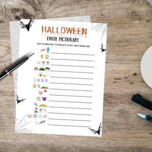 Halloween Emoji Game Printable Emoji Pictionary Party Game - Etsy