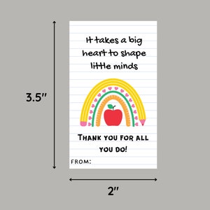 Teacher Thank You Gift Tags Printable, End of School Year Gift, Teacher ...