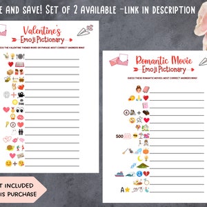 Valentine's Day Emoji Pictionary Game Printable Fun Emoji - Etsy