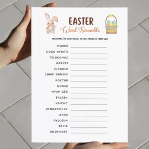 Easter Word Scramble Game Printable, Easter Party Game, Kids Easter ...