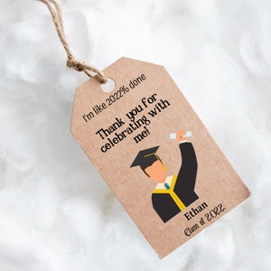 Custom Graduation Thank You Tags Class of 2022 Favors - Etsy