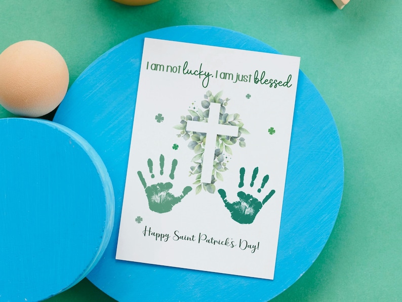 St. Patricks Day Christian Handprint Craft Printable, DIY Bible Art ...