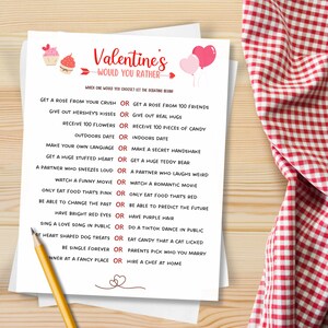 Valentine's Day Would You Rather Game Printable, This or That Game ...