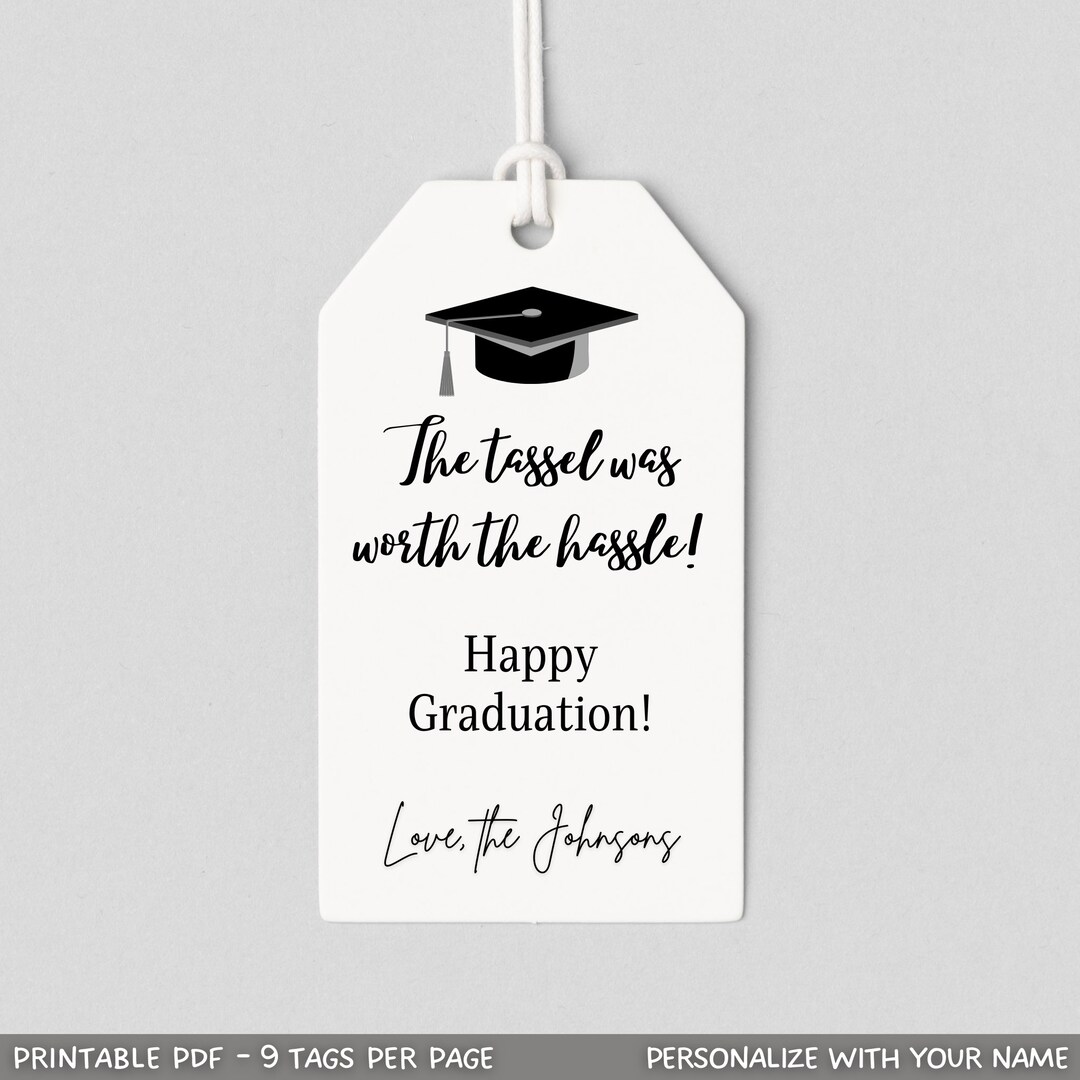 Custom Graduation Gift Tags, Personalized Happy Graduation Tags ...