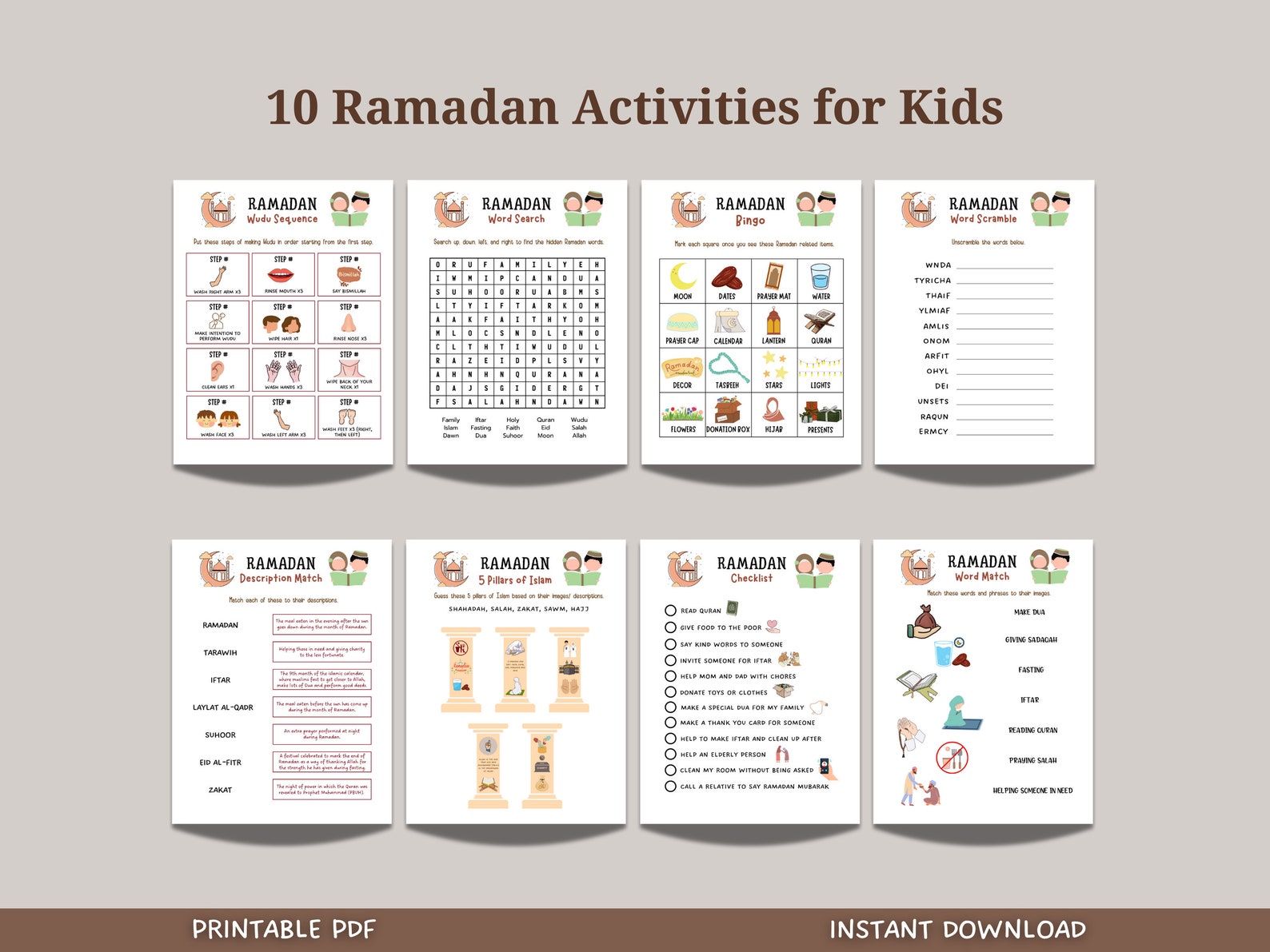 Ramadan Activity for Kids Printable, Eid Activities, Kids Ramadan ...