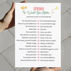 Spring Would You Rather Game Printable, Spring Activity Adults & Kids ...