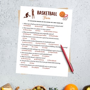 Basketball Trivia Game Printable Basketball Tailgate Party - Etsy