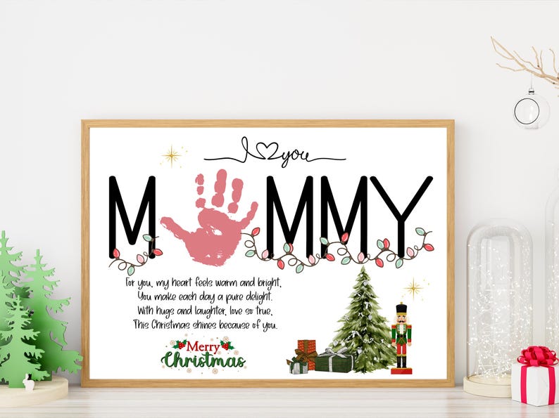 Christmas Handprint Poem Printable DIY Art Craft for Kids, Mommy ...