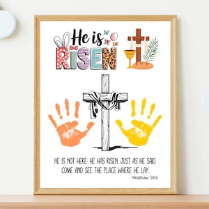 Jesus is Risen Christian Easter Handprint Craft Printable Resurrection ...