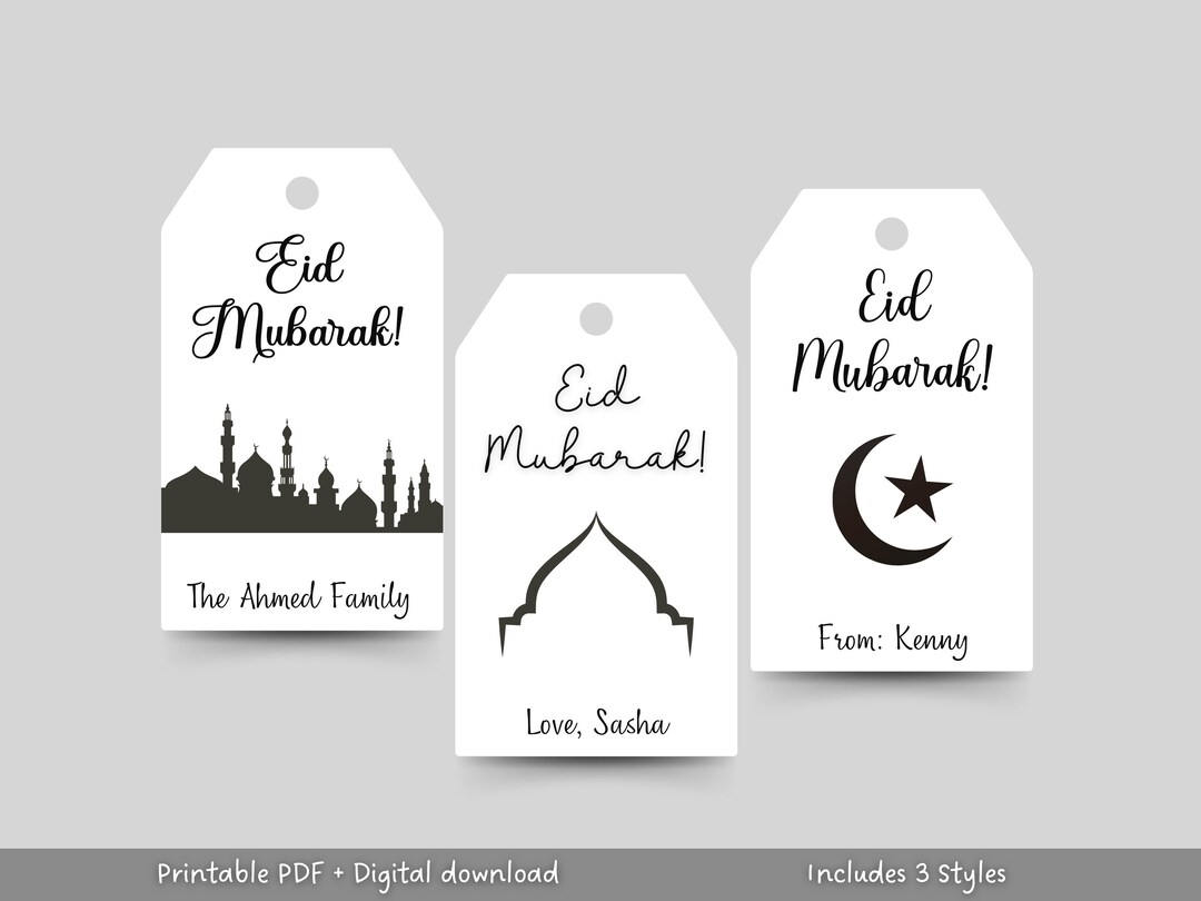Custom Eid Mubarak Gift Tags, Eid Decoration, Personalized Editable ...