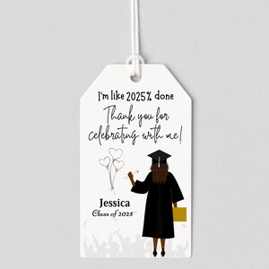 Custom Graduation Thank You Tags, Personalized Graduation Party Favor ...