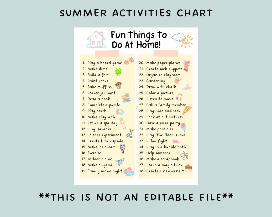 Editable Summer Planner Bundle Printable Summer Chore Chart - Etsy