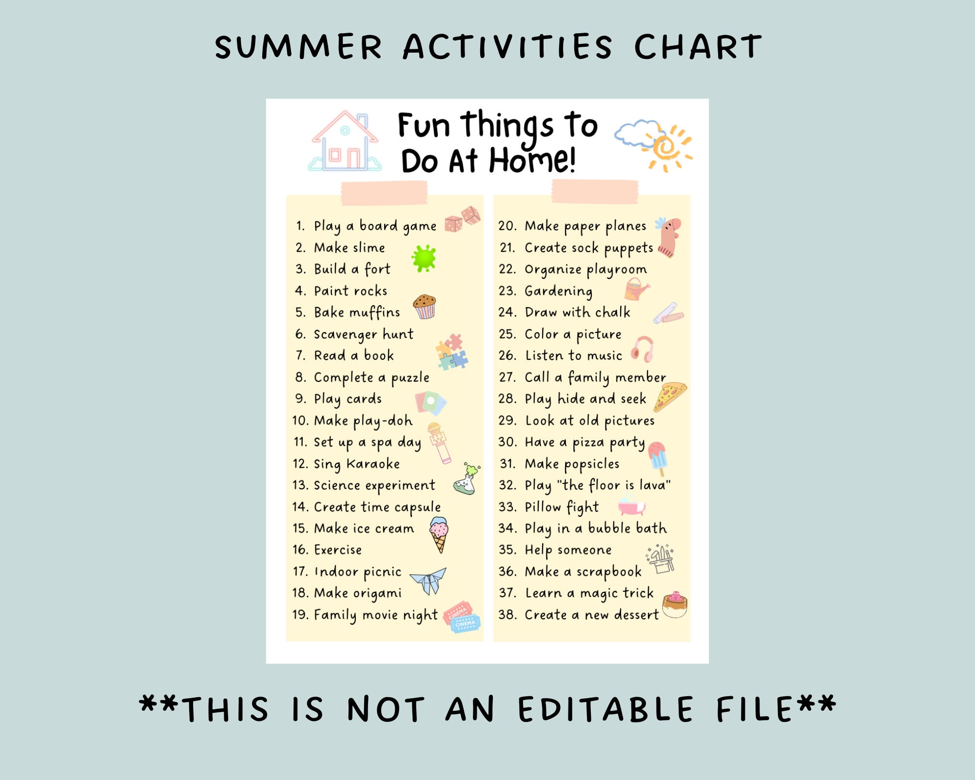 Editable Summer Planner Bundle Printable Summer Chore Chart - Etsy