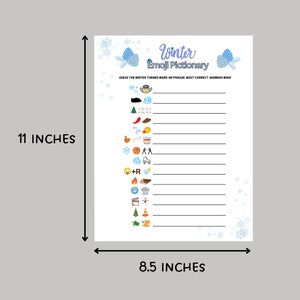 Winter Emoji Pictionary Game Printable, Holiday Party Games, Fun Winter ...