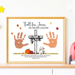 Fall Christian Handprint Craft Printable for Kids, DIY Jesus Art ...