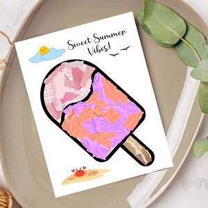 Summer Torn Paper Crafts Printable, DIY Cut and Paste Shredded Pieces ...